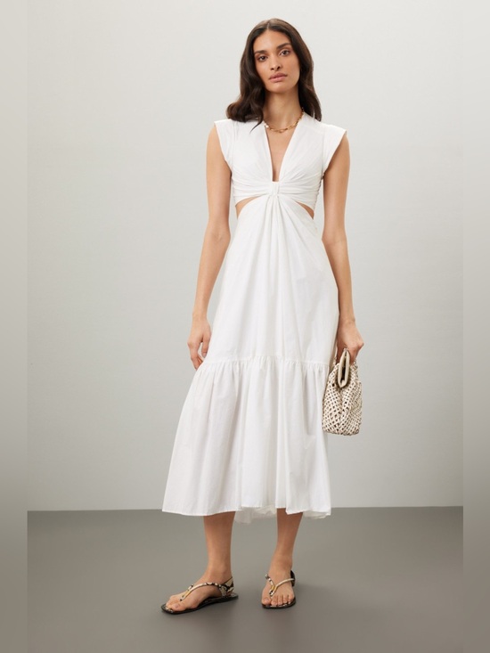 A.L.C. | Dresses | Alc White Knotfront Midi Dress | Poshmark